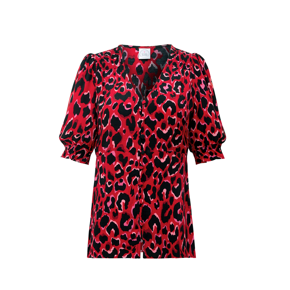 red leopard print top