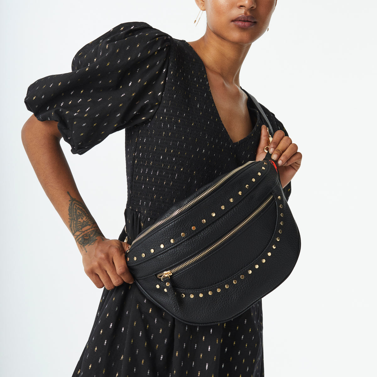 Black Studded Bum Bag Scamp & Dude