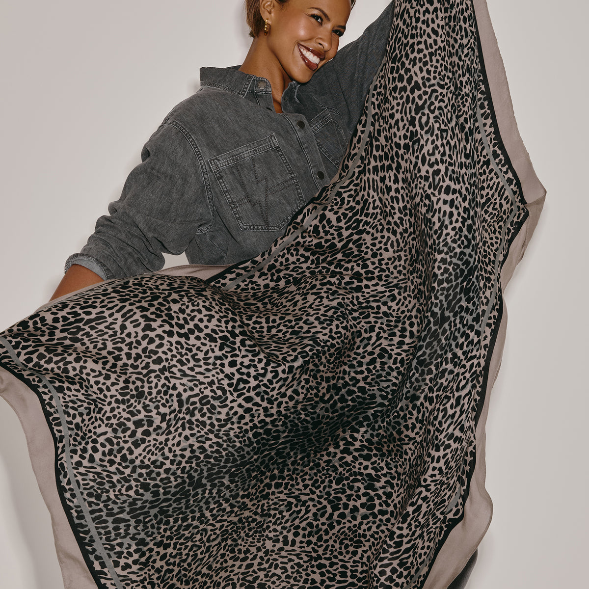 Scamp & Dude x Sabrina Elba Taupe with Grey Wild Leopard Charity Super