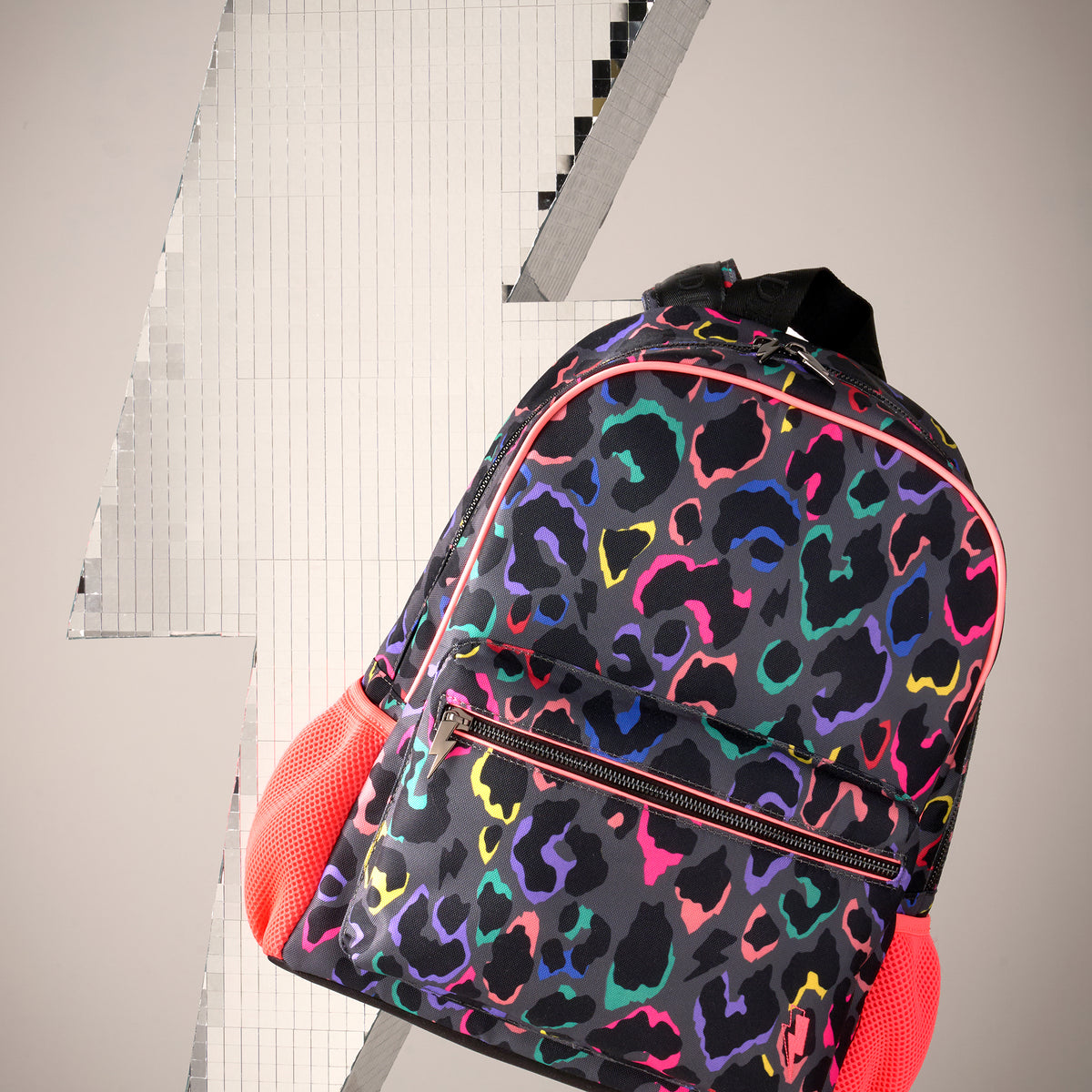 Grey with Rainbow Shadow Leopard Backpack Scamp & Dude