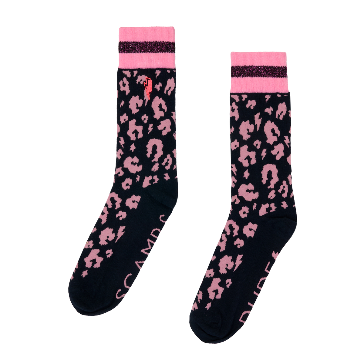 Navy with Pink Leopard Socks Scamp & Dude