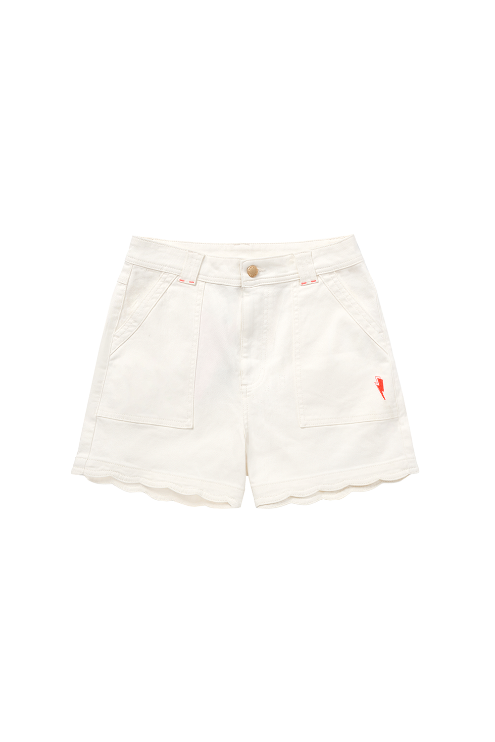 Ecru Scallop Denim Shorts Scamp & Dude