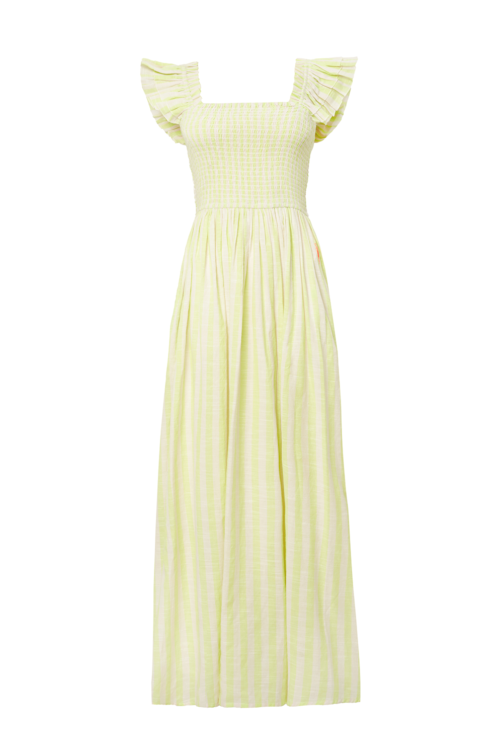 Neon Yellow with Ivory Stripe Maxi Sundress Scamp & Dude