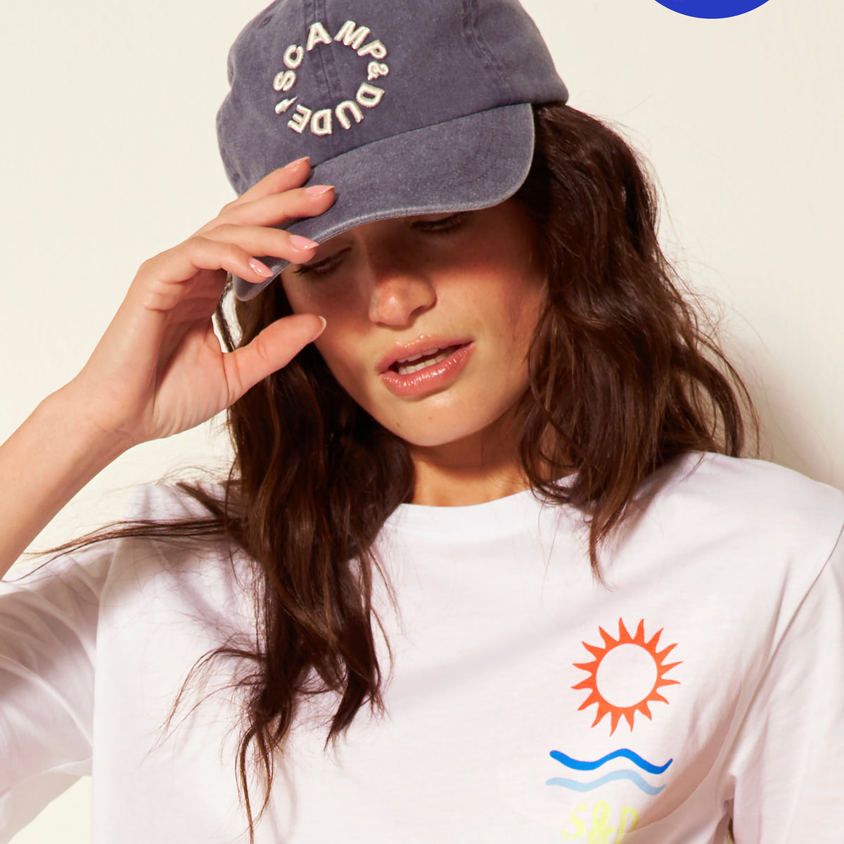 Washed Blue Graphic Logo Cap Scamp & Dude