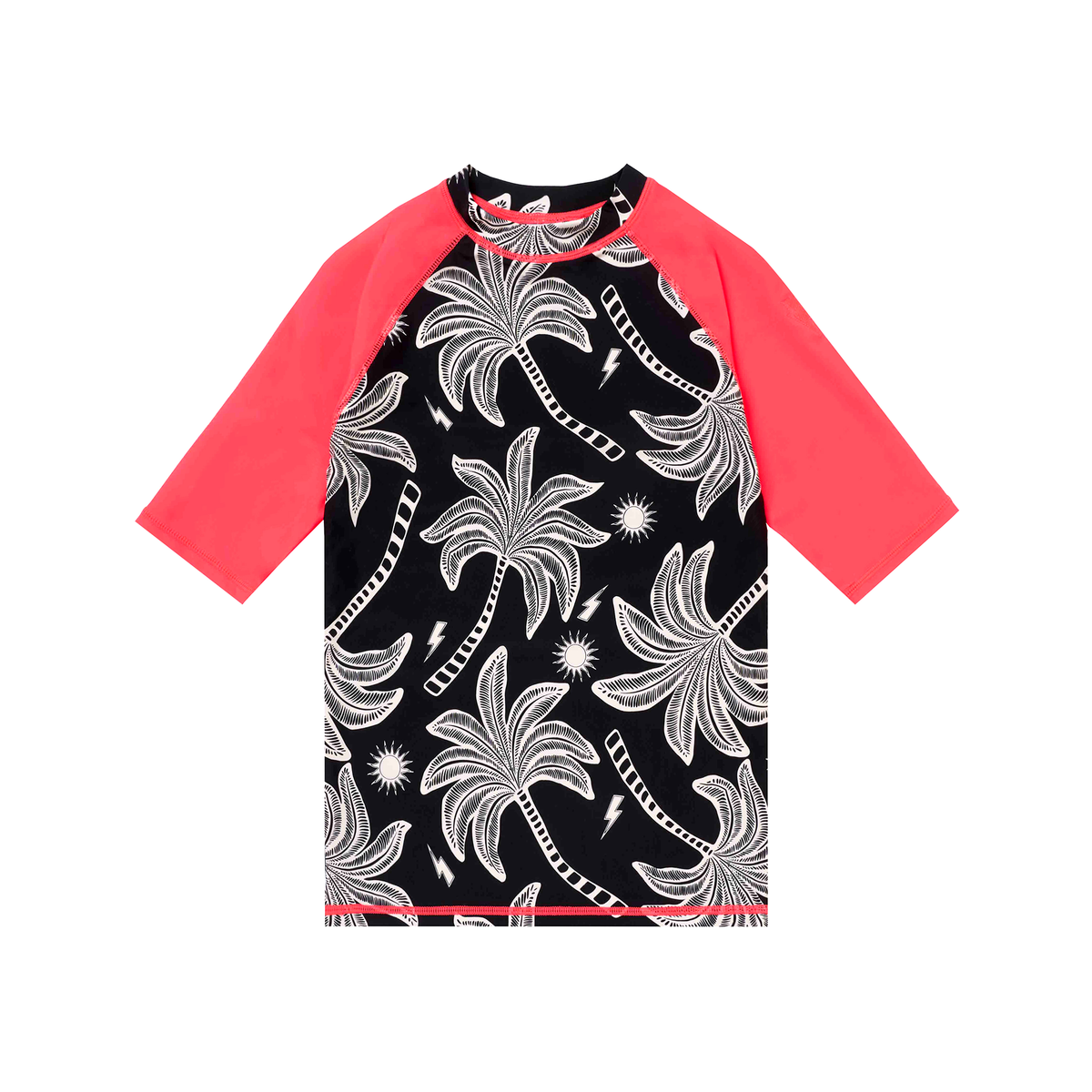 Kids Black with Off White Palm Spring Rash Vest Scamp & Dude