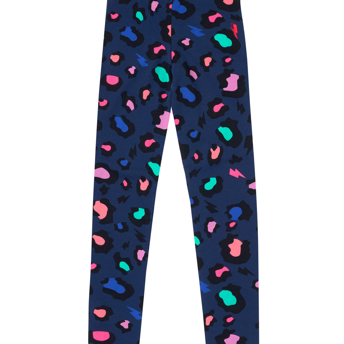 Kids Navy with Rainbow Snow Leopard Leggings Scamp & Dude