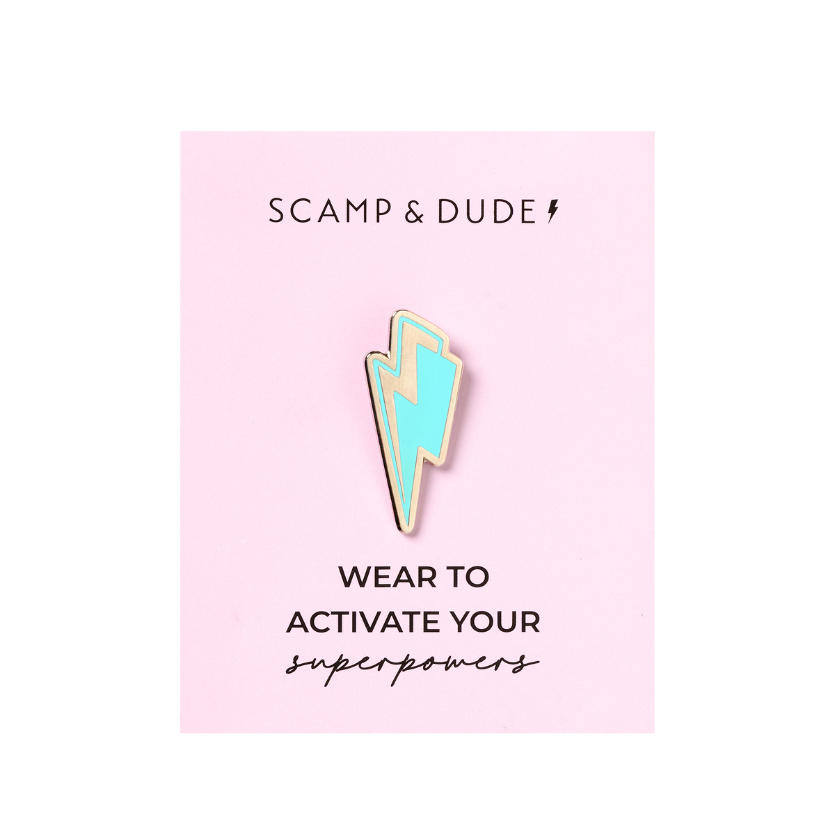 Blue Lightning Bolt Pin Badge Scamp & Dude