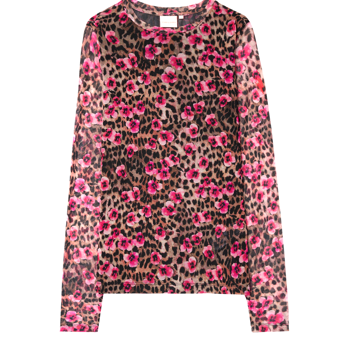 Neutral Paradise Cheetah Printed Mesh Top Scamp & Dude