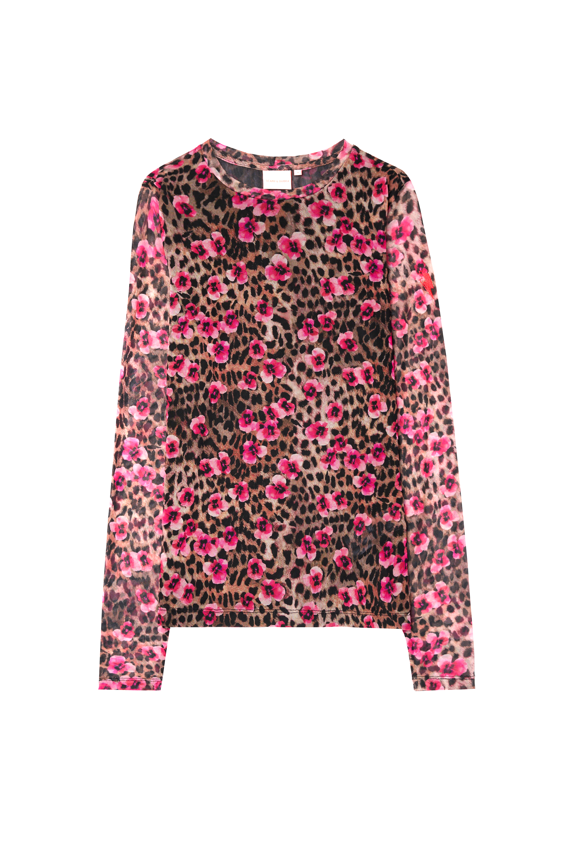 Neutral Paradise Cheetah Printed Mesh Top Scamp & Dude