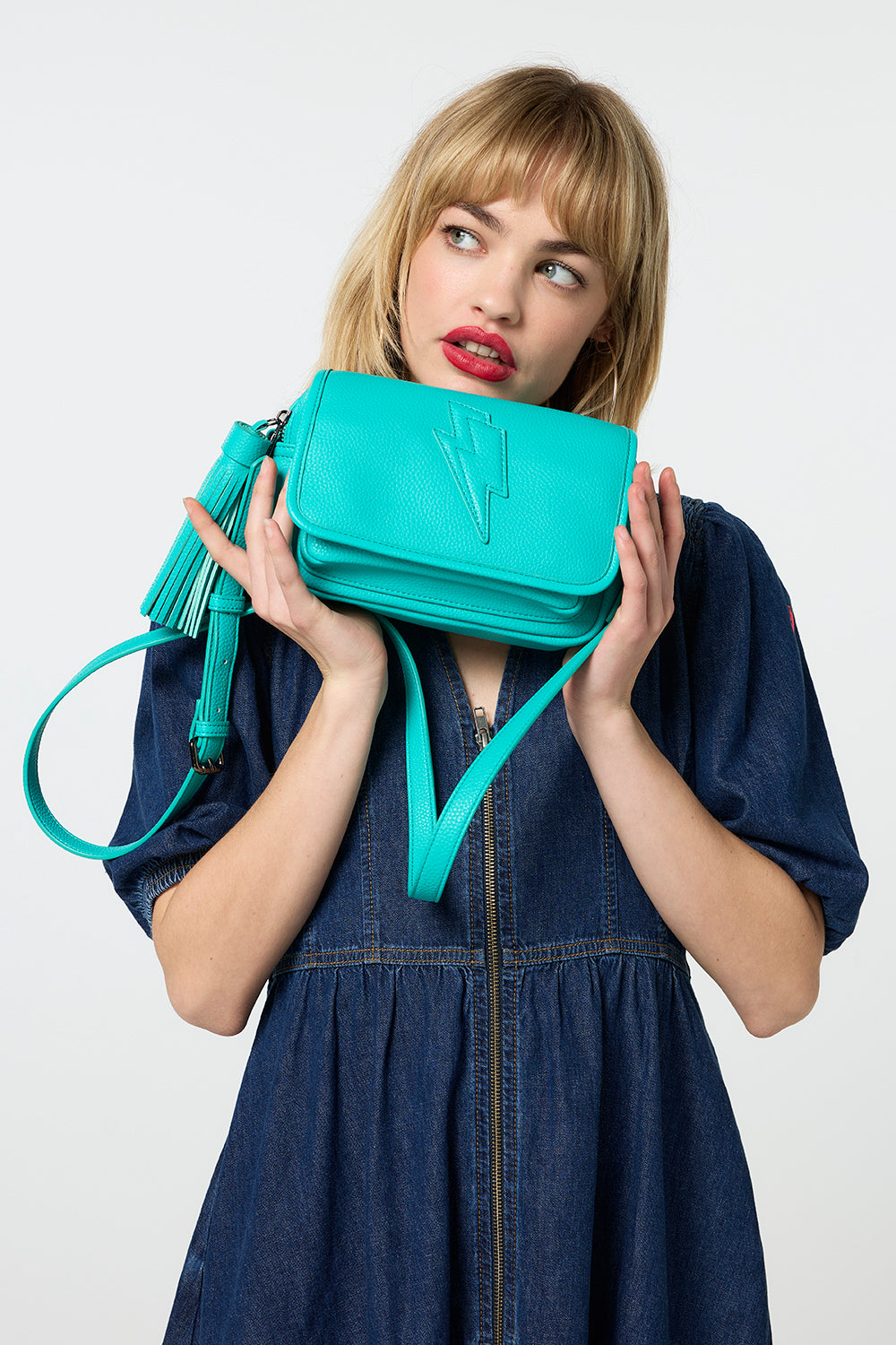 Turquoise Twin Compartment Cross Body Bag Scamp & Dude