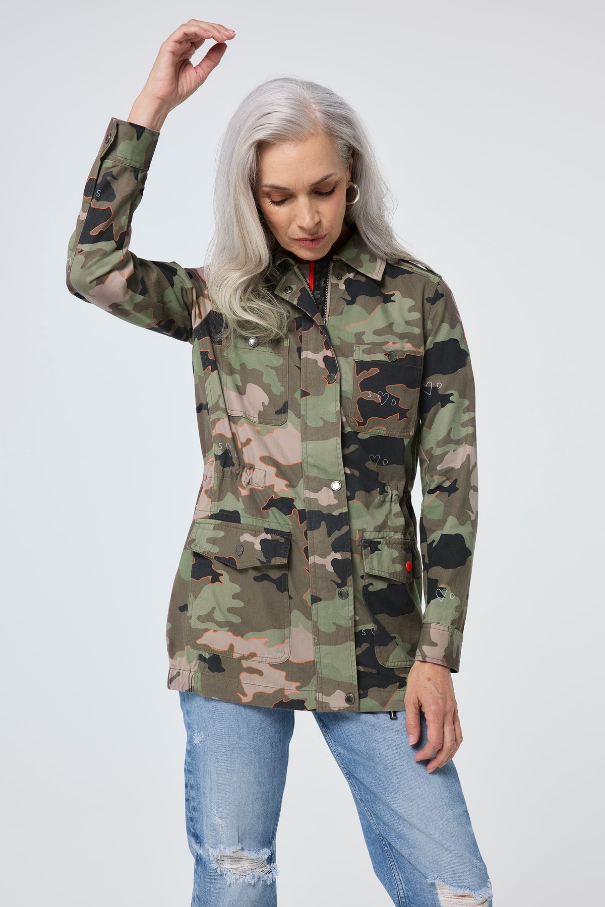 Khaki Camo Print Organic Cotton Utility Jacket Scamp & Dude