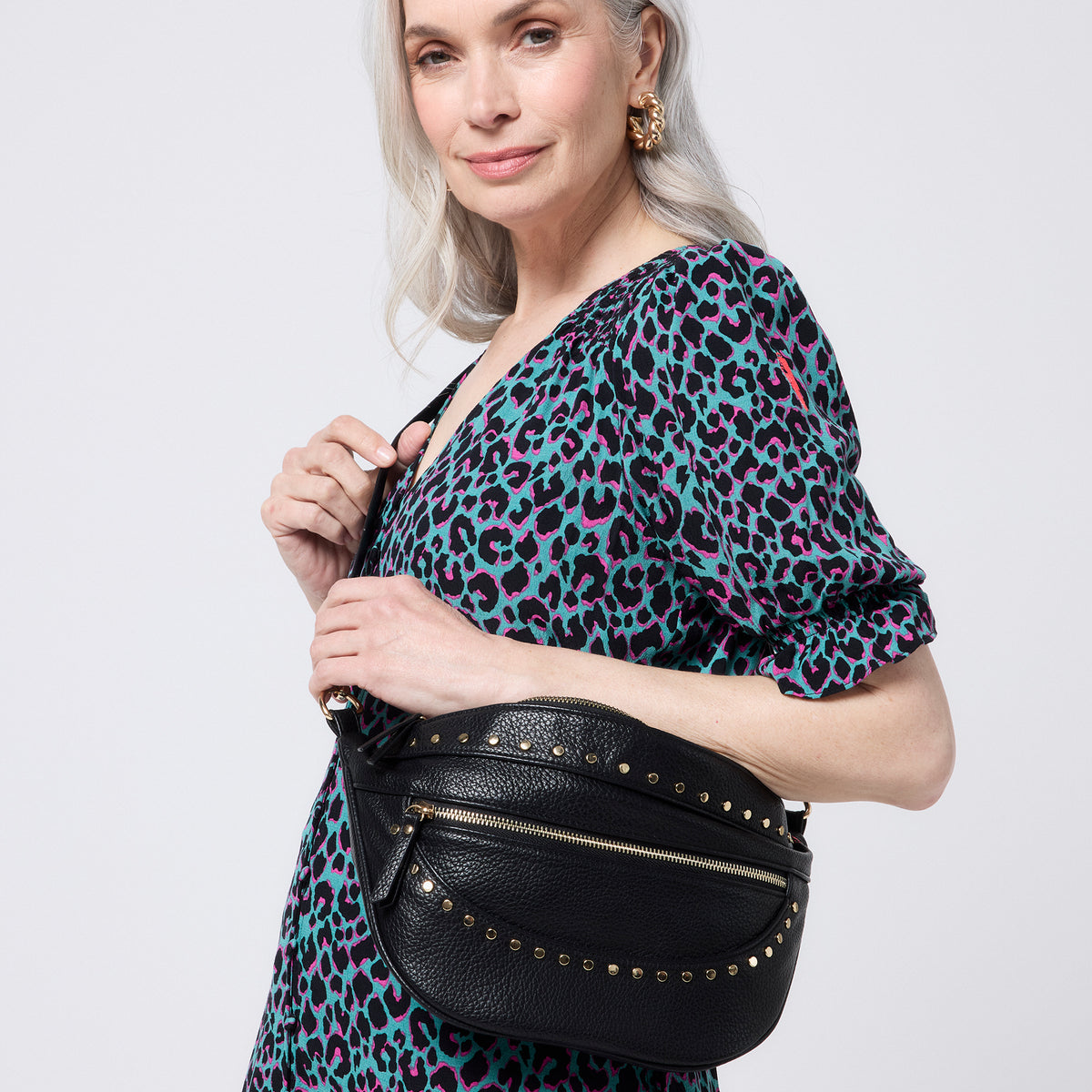 Black Studded Bum Bag Scamp & Dude
