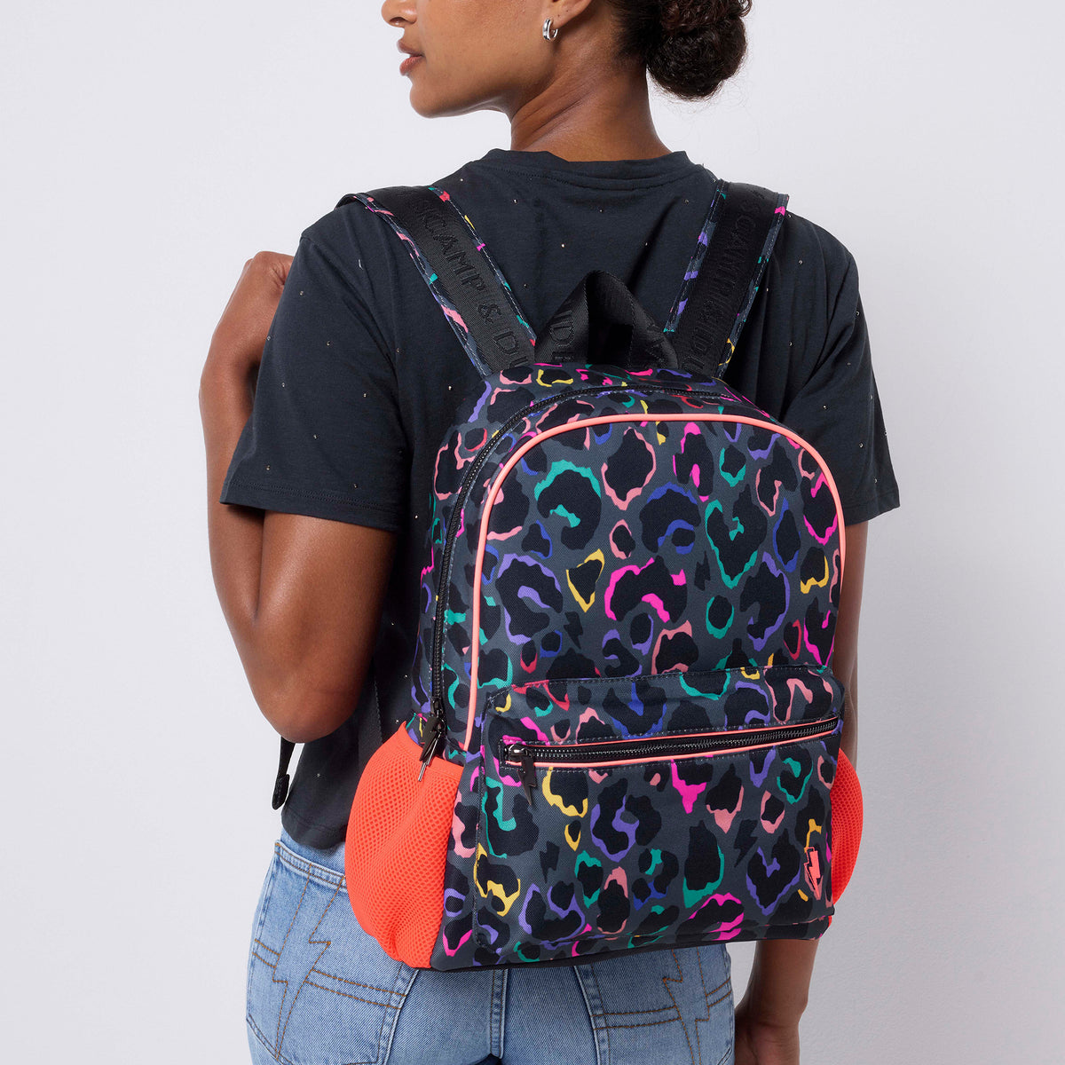 Grey with Rainbow Shadow Leopard Backpack Scamp & Dude