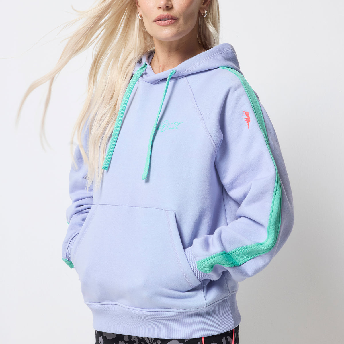 Blue with Turquoise Colourblock Relaxed Hoodie Scamp & Dude