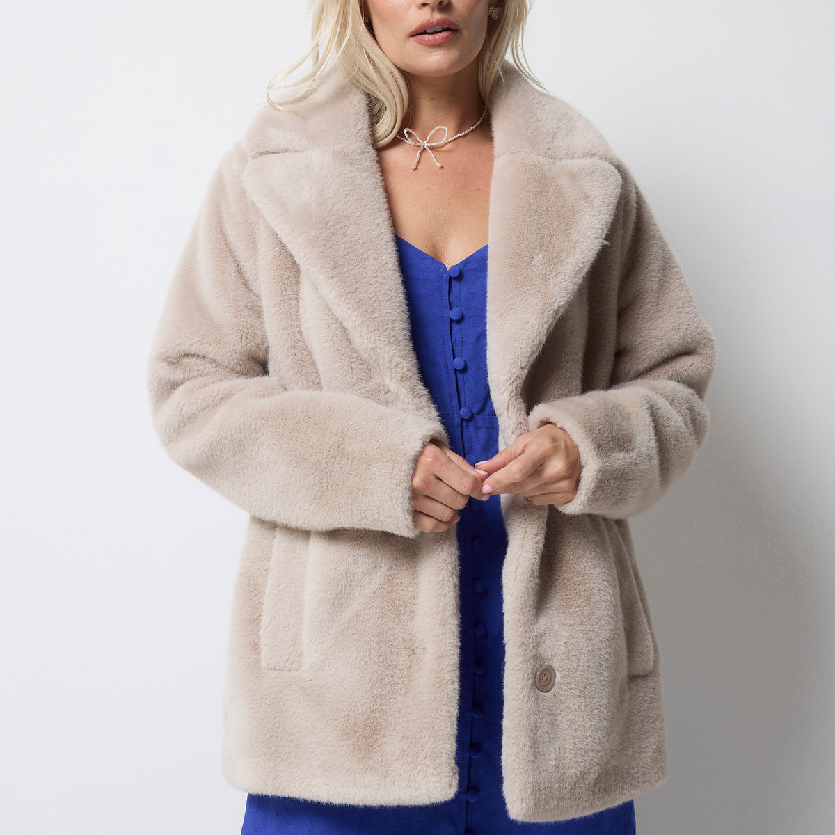 Cream Faux Fur Coat Scamp & Dude