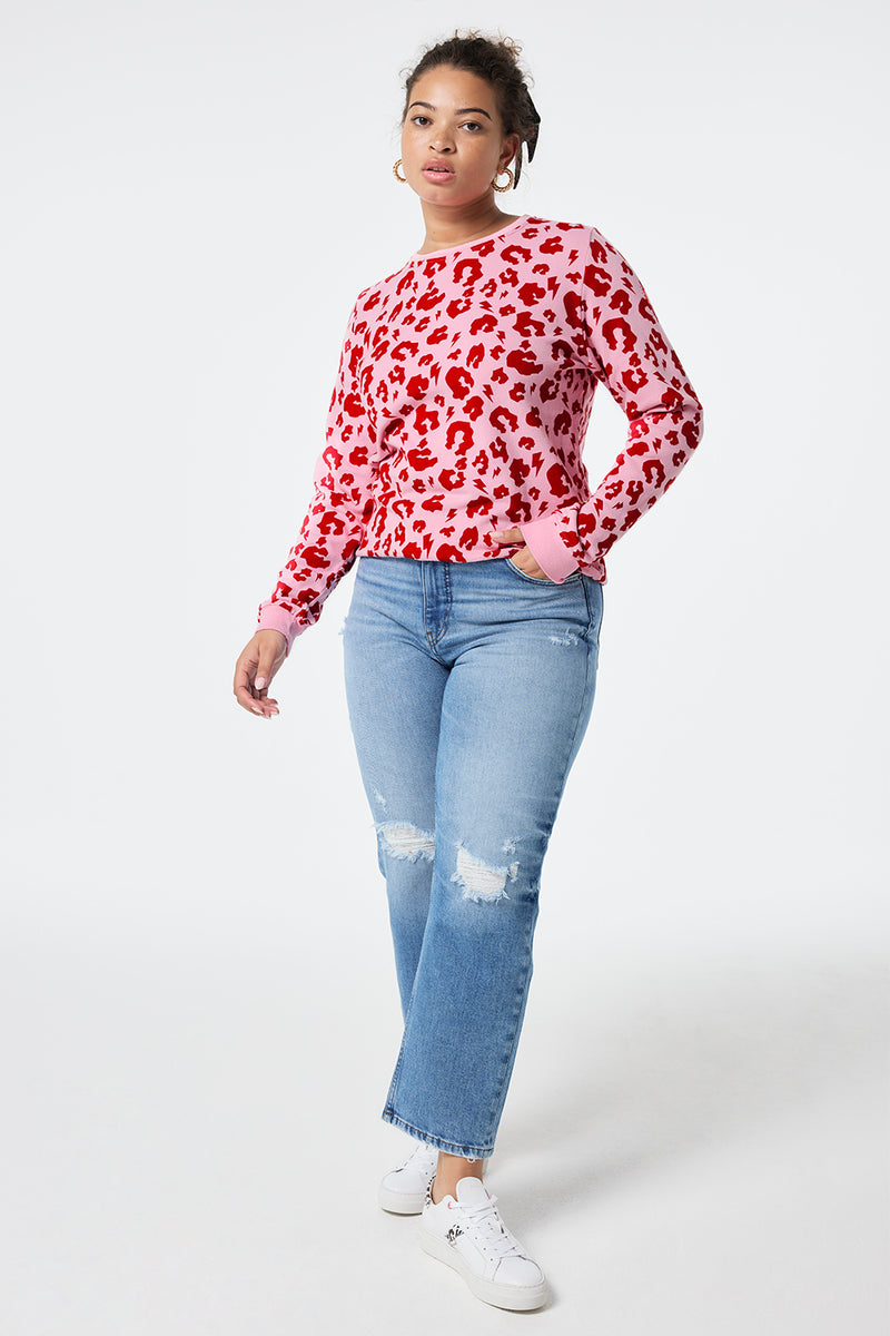 Pink with Red Leopard Sweatshirt – Scamp & Dude