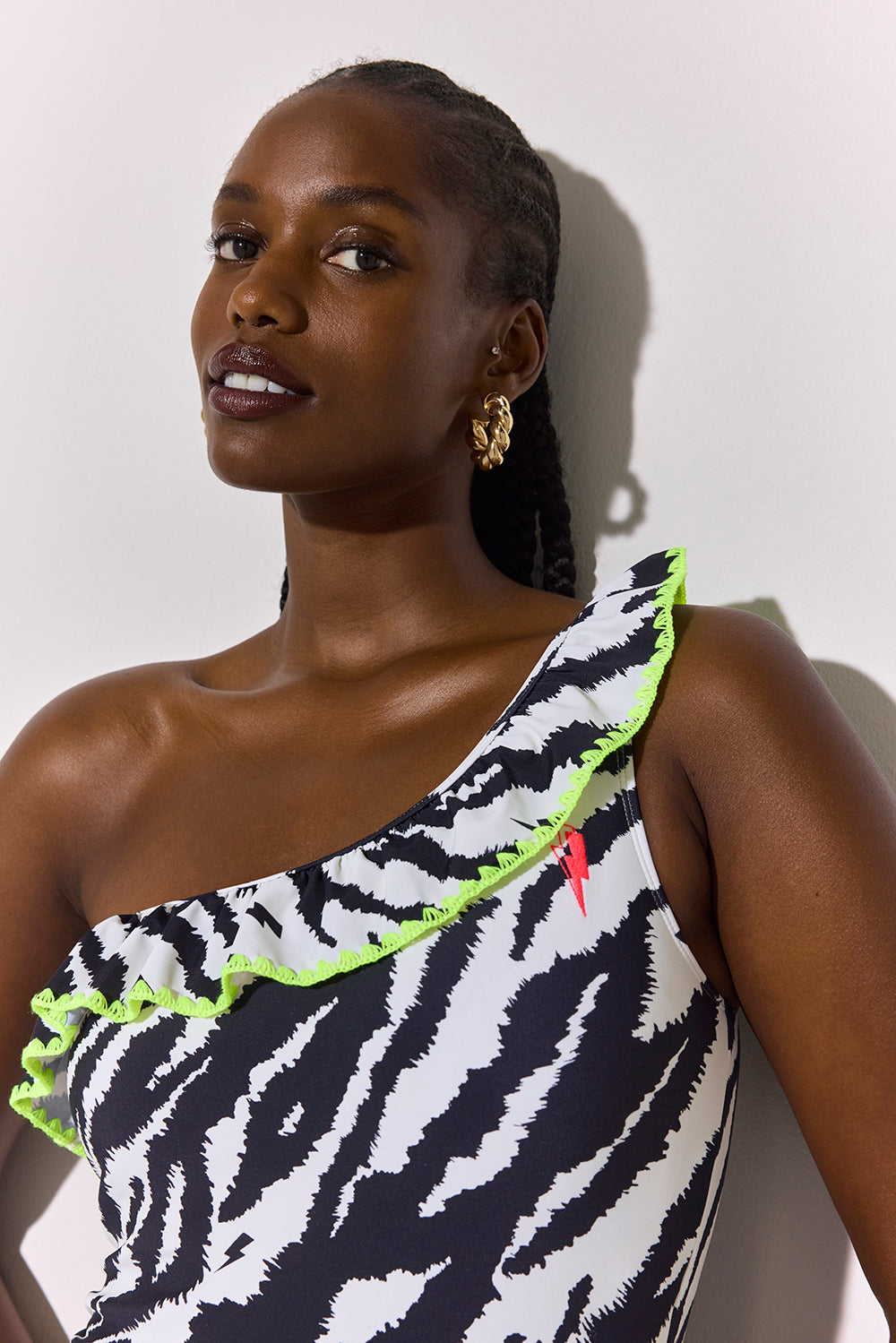 Ivory with Black Shadow Tiger Swimsuit Scamp & Dude