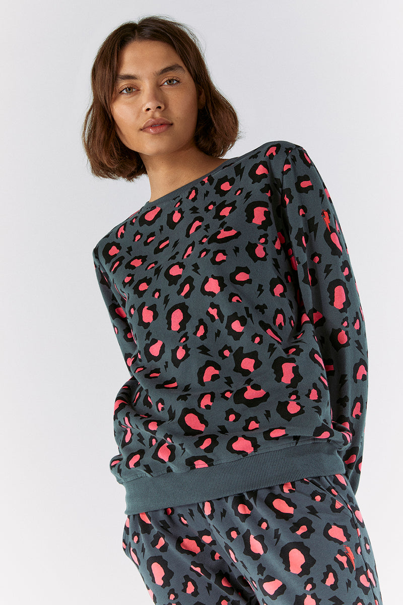 Dark Grey Snow Leopard Sweatshirt – Scamp & Dude