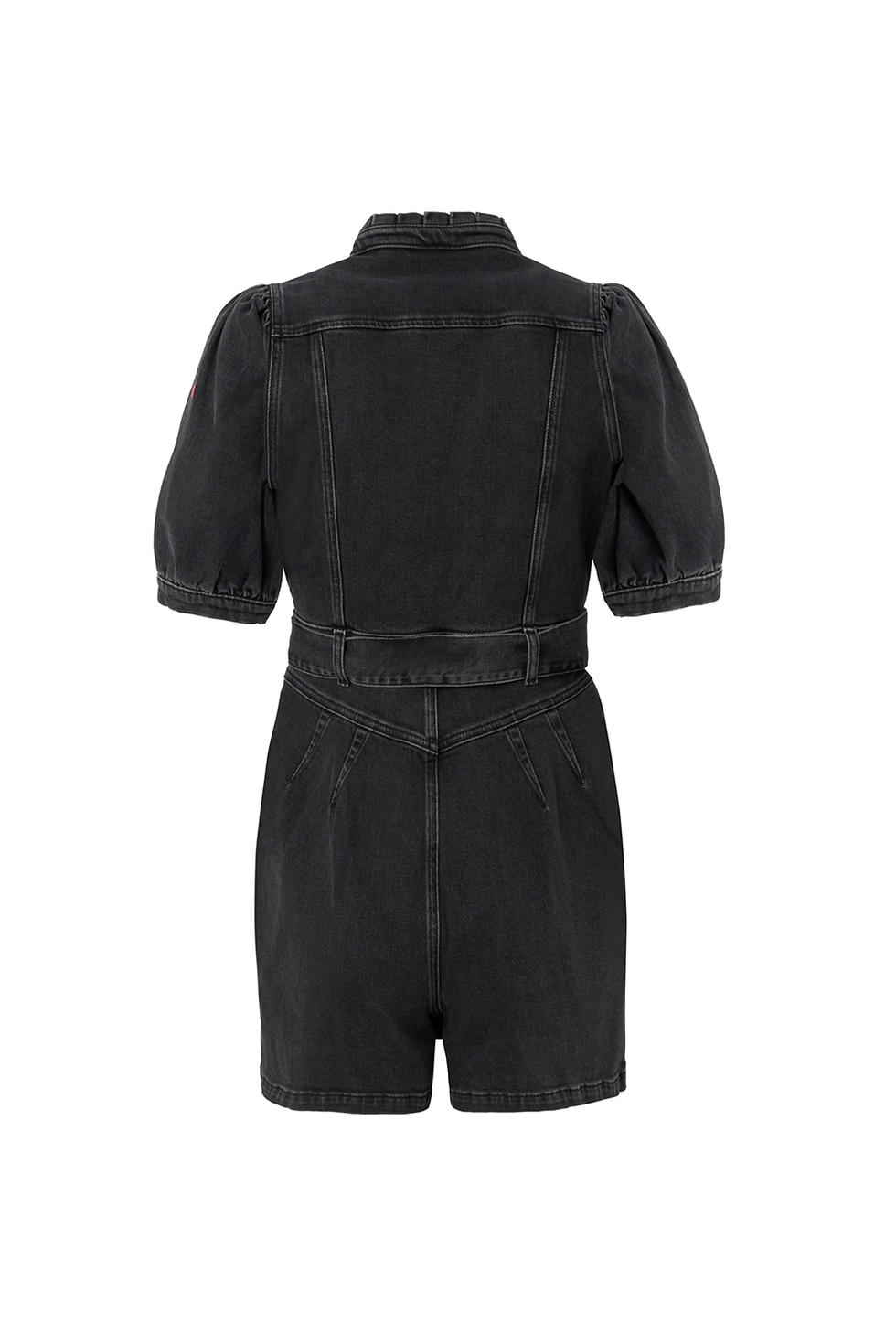 Washed Black Zip Detail Denim Playsuit Scamp & Dude