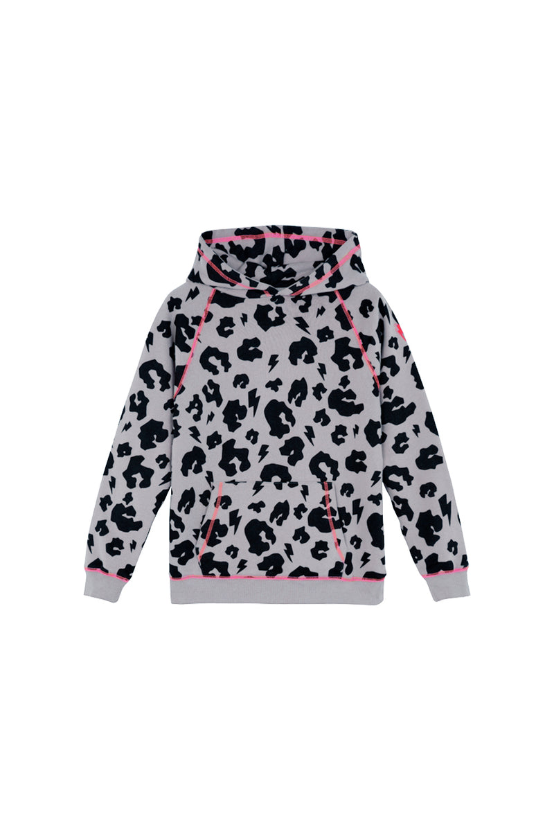Kids Stone with Black Leopard Hoodie Scamp & Dude