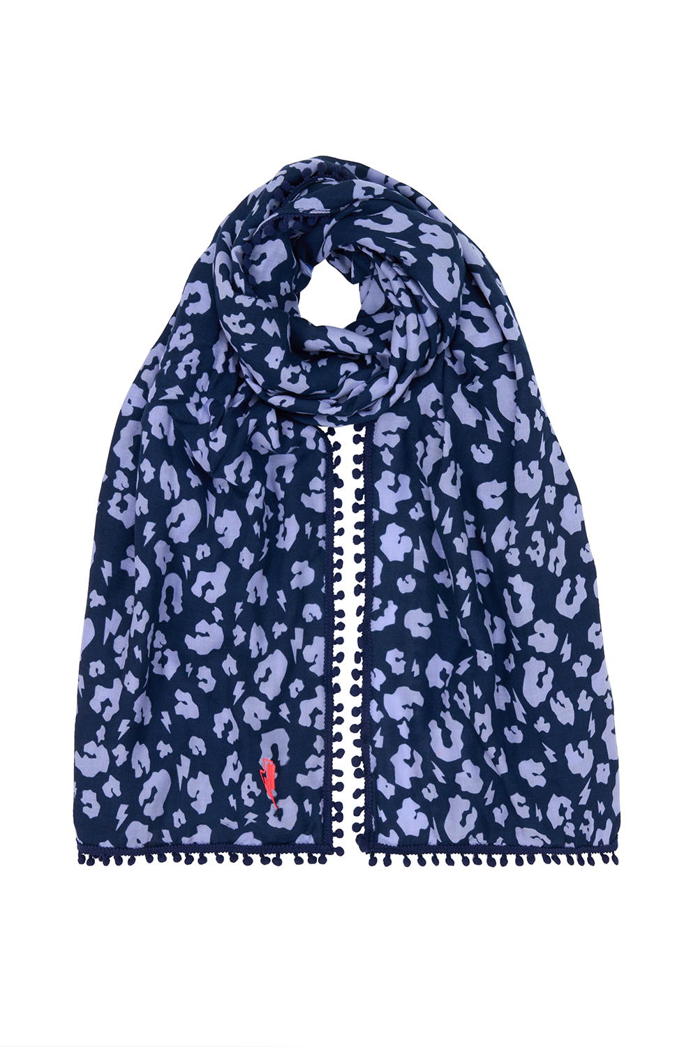 Navy with Blue Leopard Charity Super Scarf Scamp & Dude